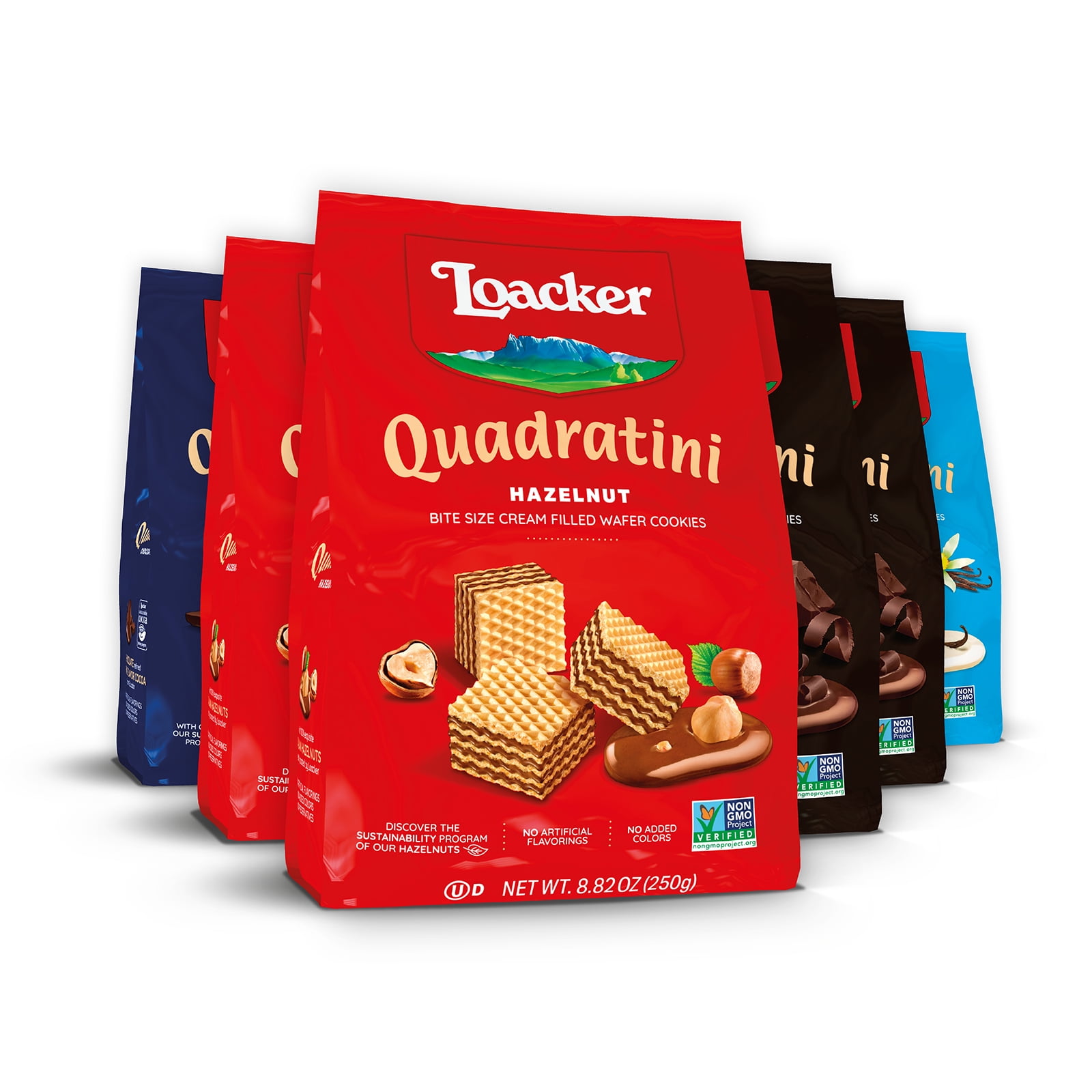 Loacker Quadratini Variety Pack Wafer Cookies, Mix of Hazelnut/Dark ...