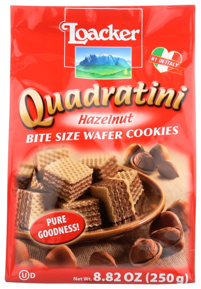 Loacker Quadratini Hazelnut Cream Filled Wafer Cookies, Kosher ...