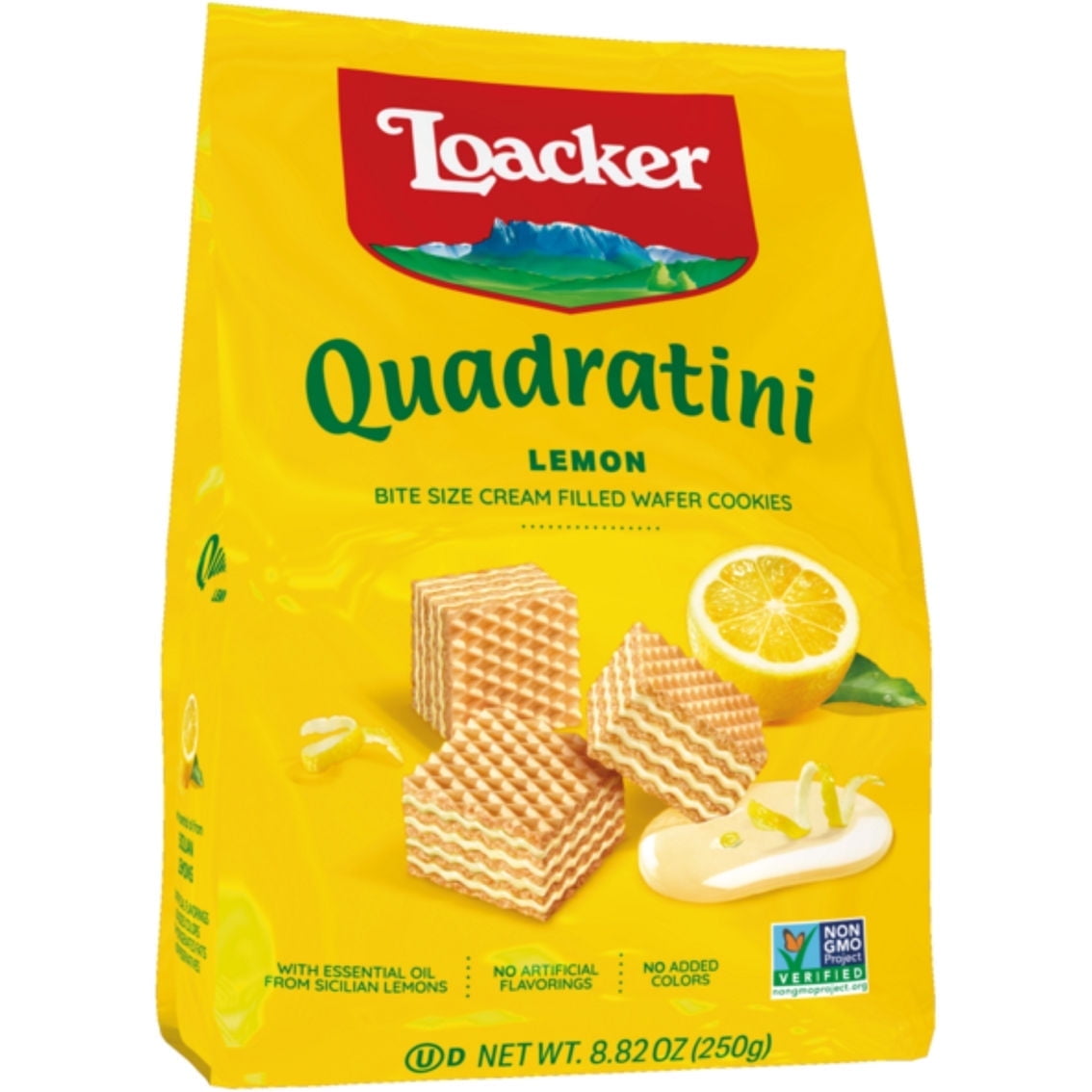 Loacker Quadratini Wafer Cookies Bite Sized Non GMO Creme Filled Lemon ...