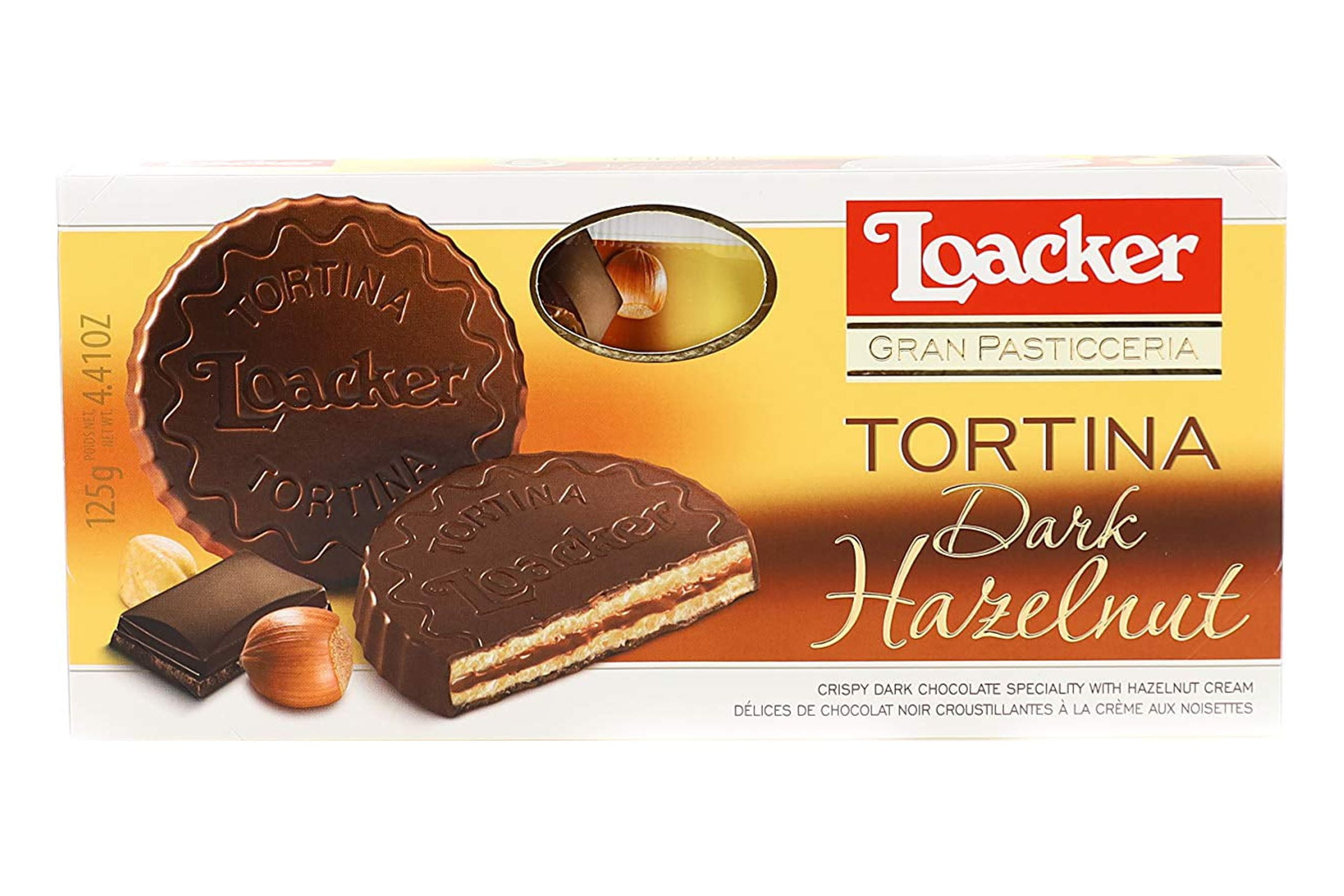 Loacker Tortina Premium Chocolate Coated HYZ01 Wafer, Dark Noir 125g/4. ...