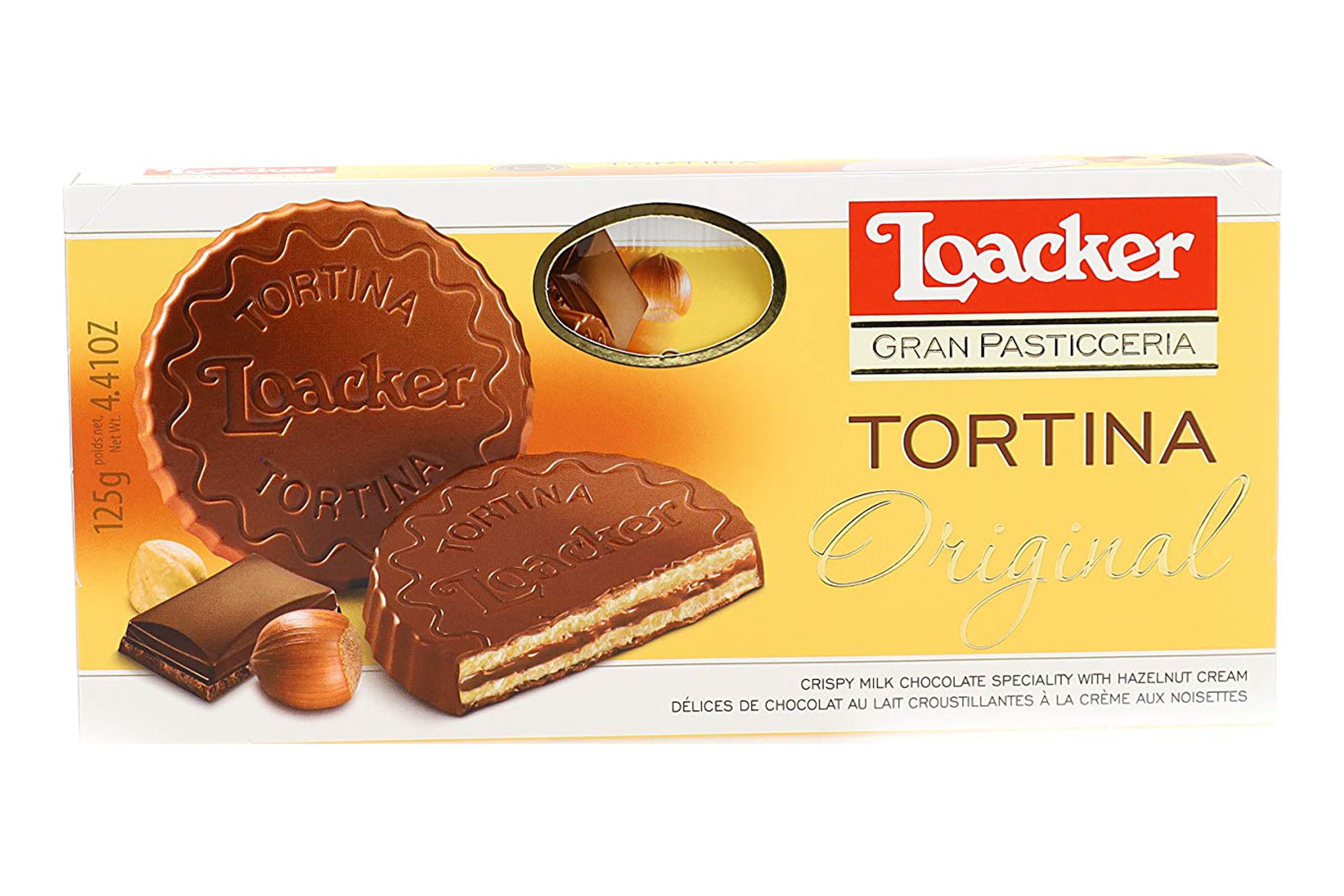 Loacker Tortina PremiumEGSC Chocolate Coated Wafer, Original 125g/4.41 ...