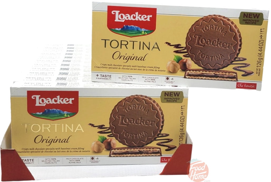 Loacker Tortina original; milk chocolate with hazelnut filling 6 x 21 ...