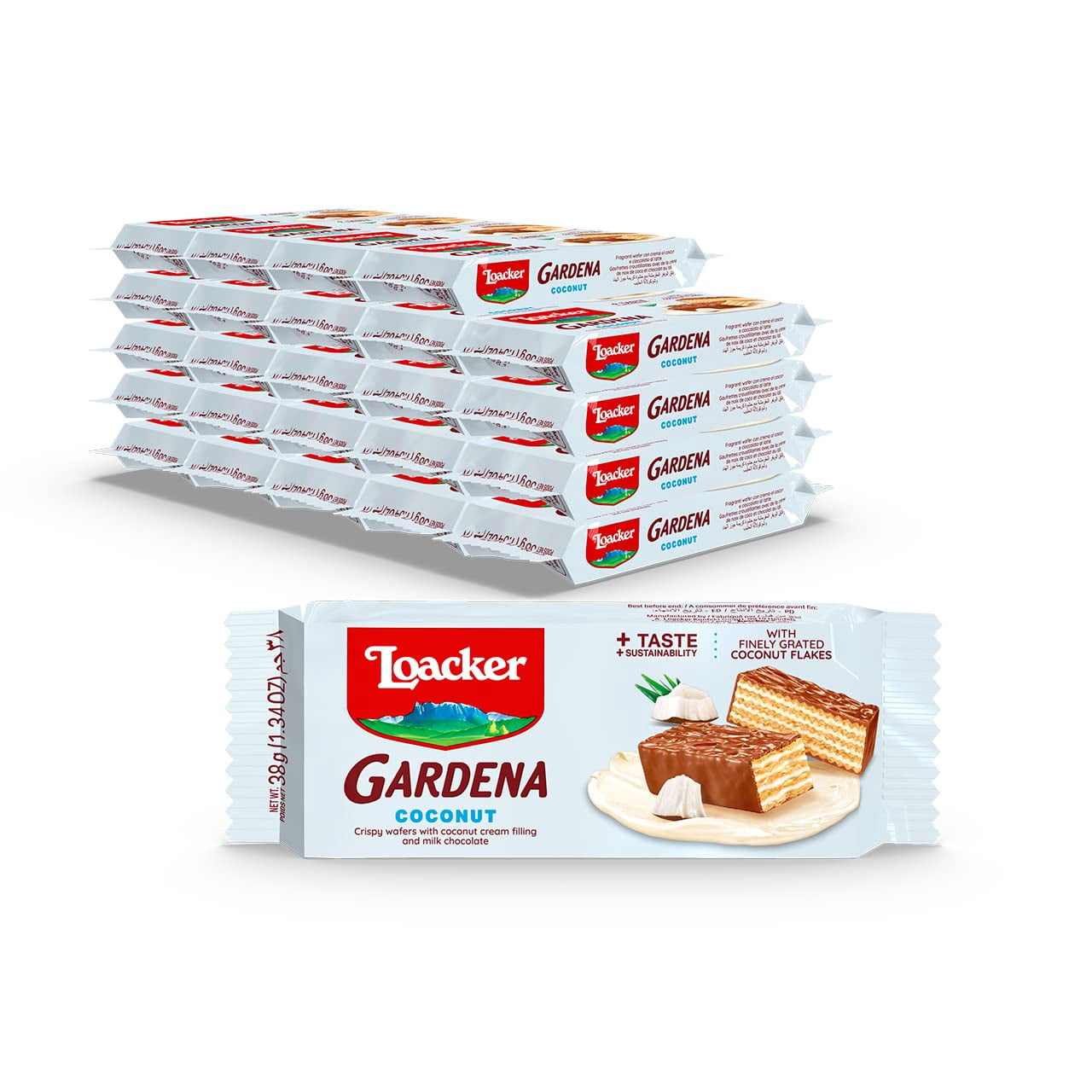 Loacker TMH1 Gardena Coconut - Premium Milk Chocolate Covered Crispy ...