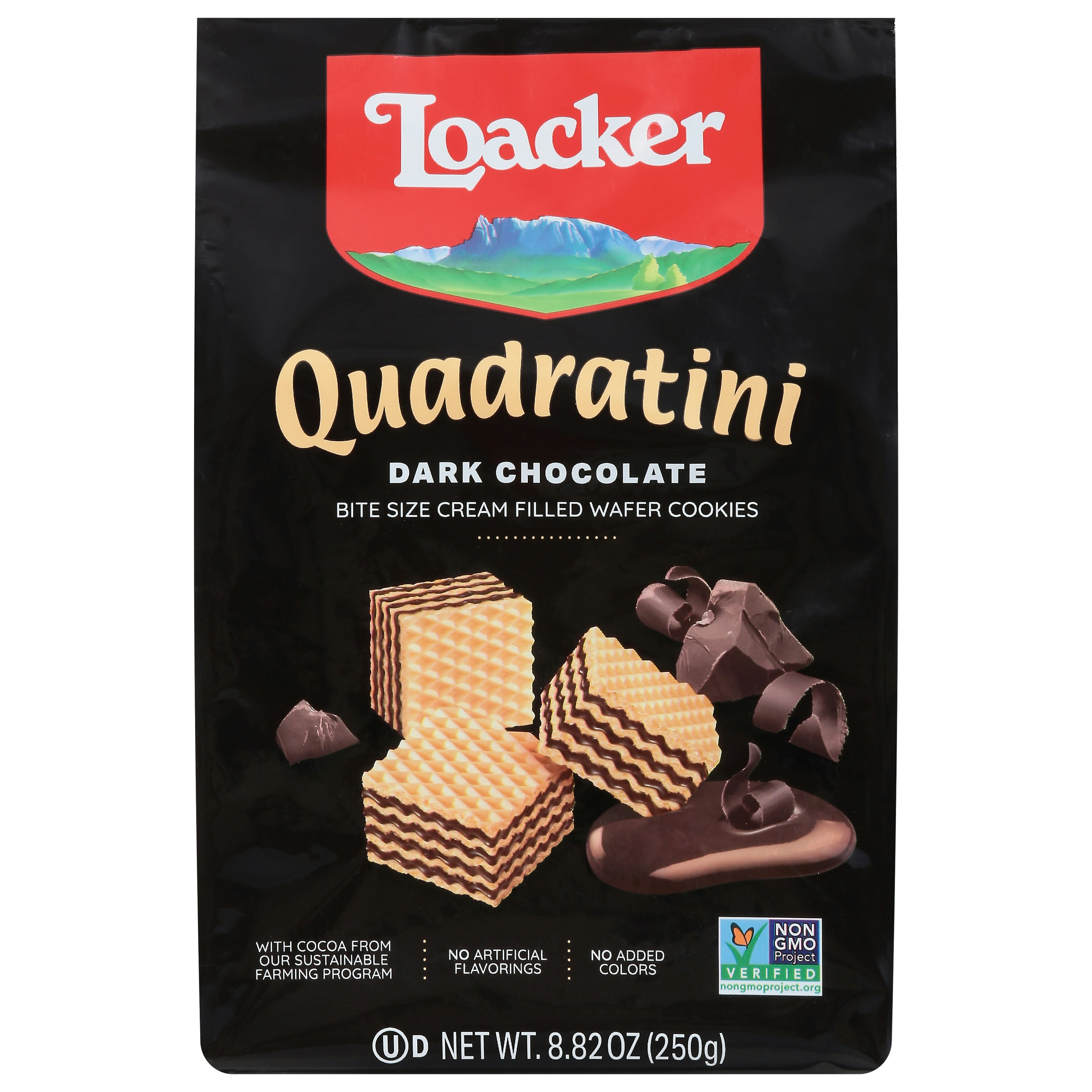 Loacker Wafers Quadratini Dark Chocolate 250 g 8.82 oz (Pack Of 6 ...