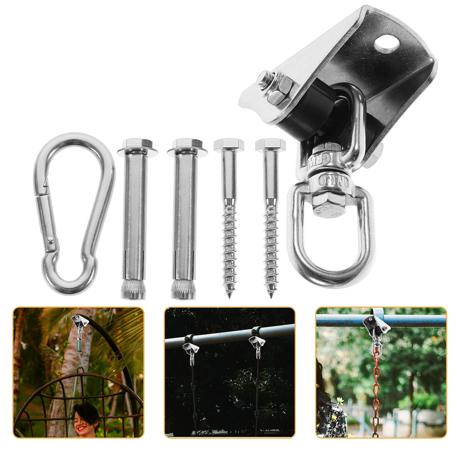1 Set Durable Stainless Steel Hanging Hook Kit for Outdoor Swing Chair ...