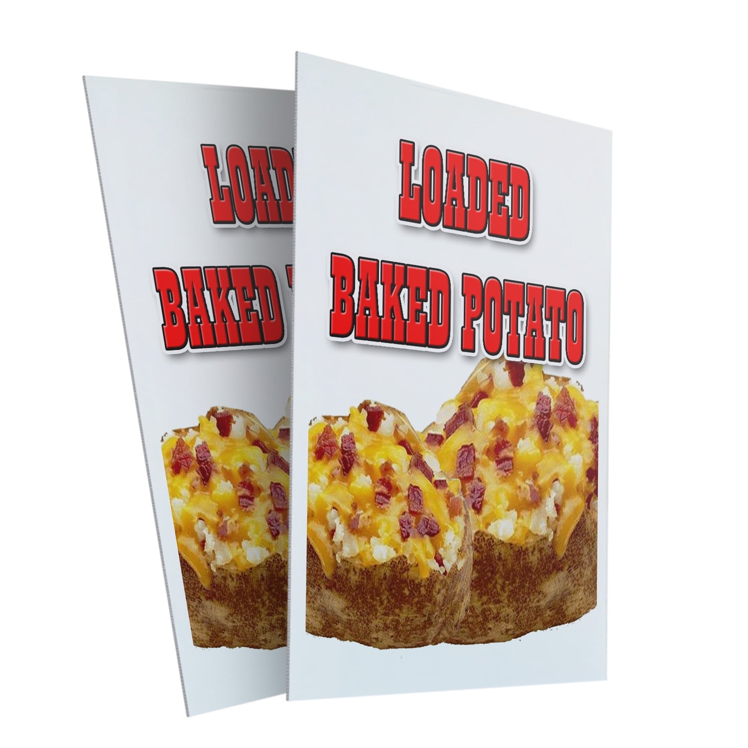 Loaded Baked Potato (2-PACK) 24" x 36" Plastic Signs | Sign Insert 4mm ...