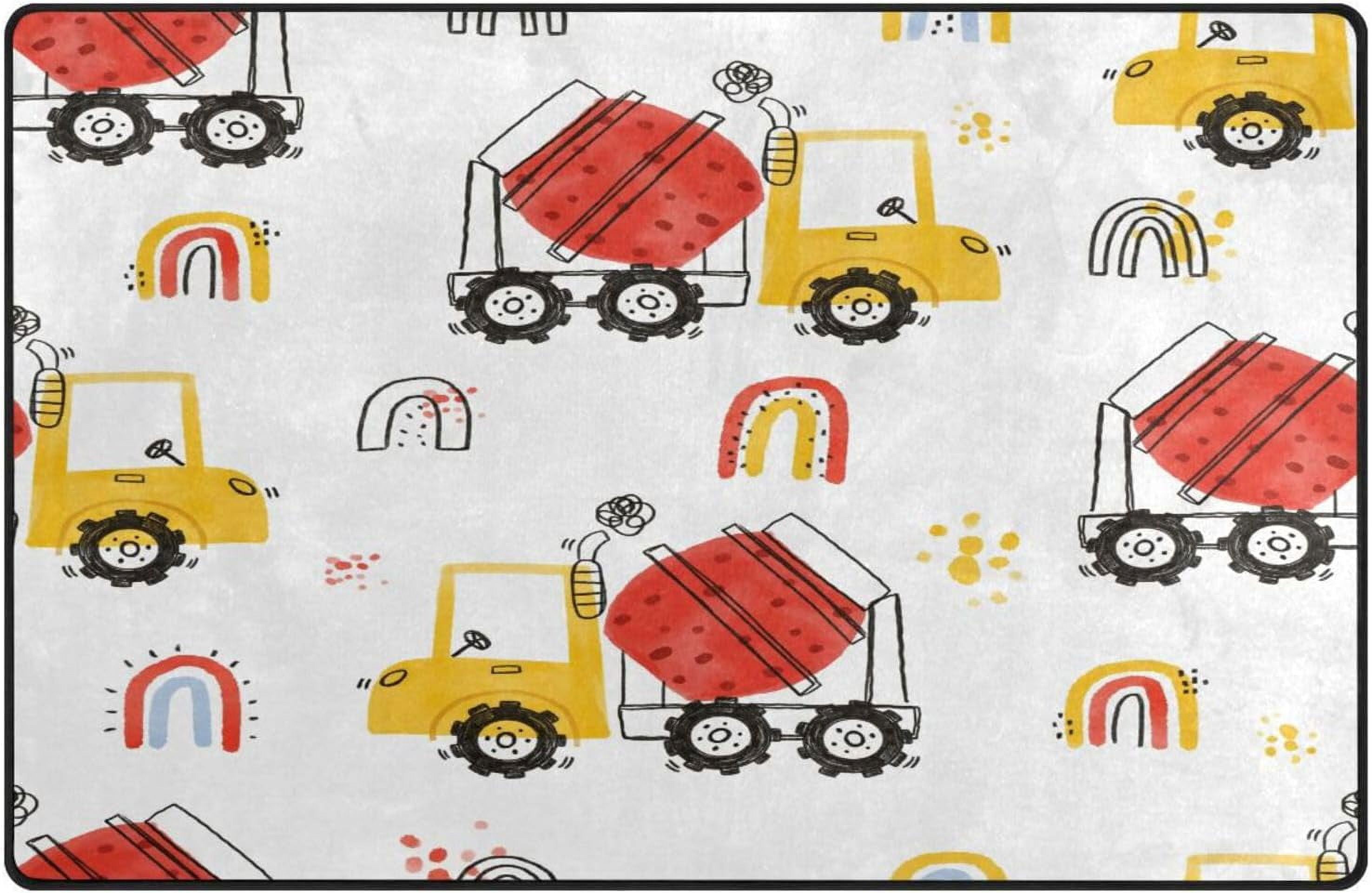 Loader Cute Truck Area Rugs Colorful Large Non-Slip Floor Matative ...