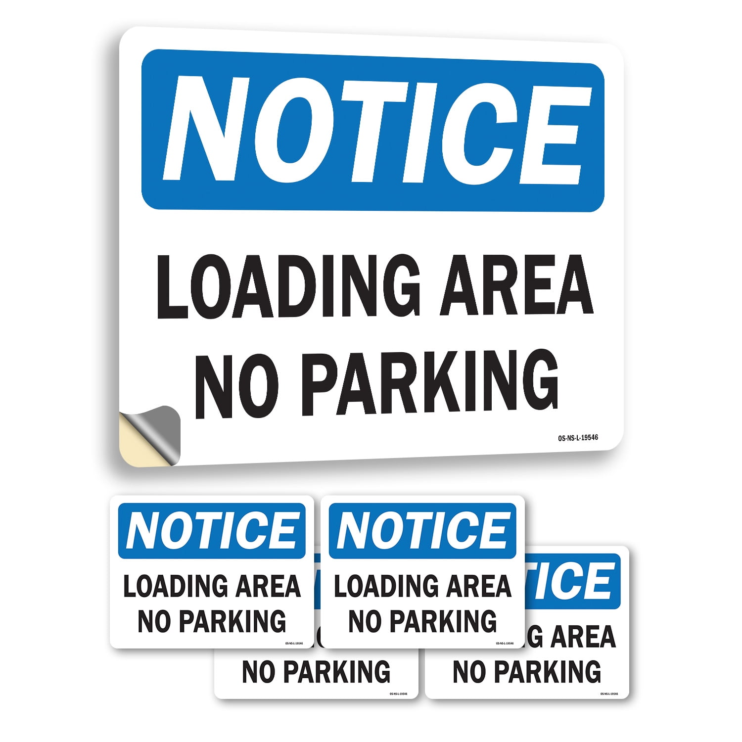 Loading Area No Parking OSHA Notice Vinyl Decal Label 5 Inch x 3.5 Inch ...