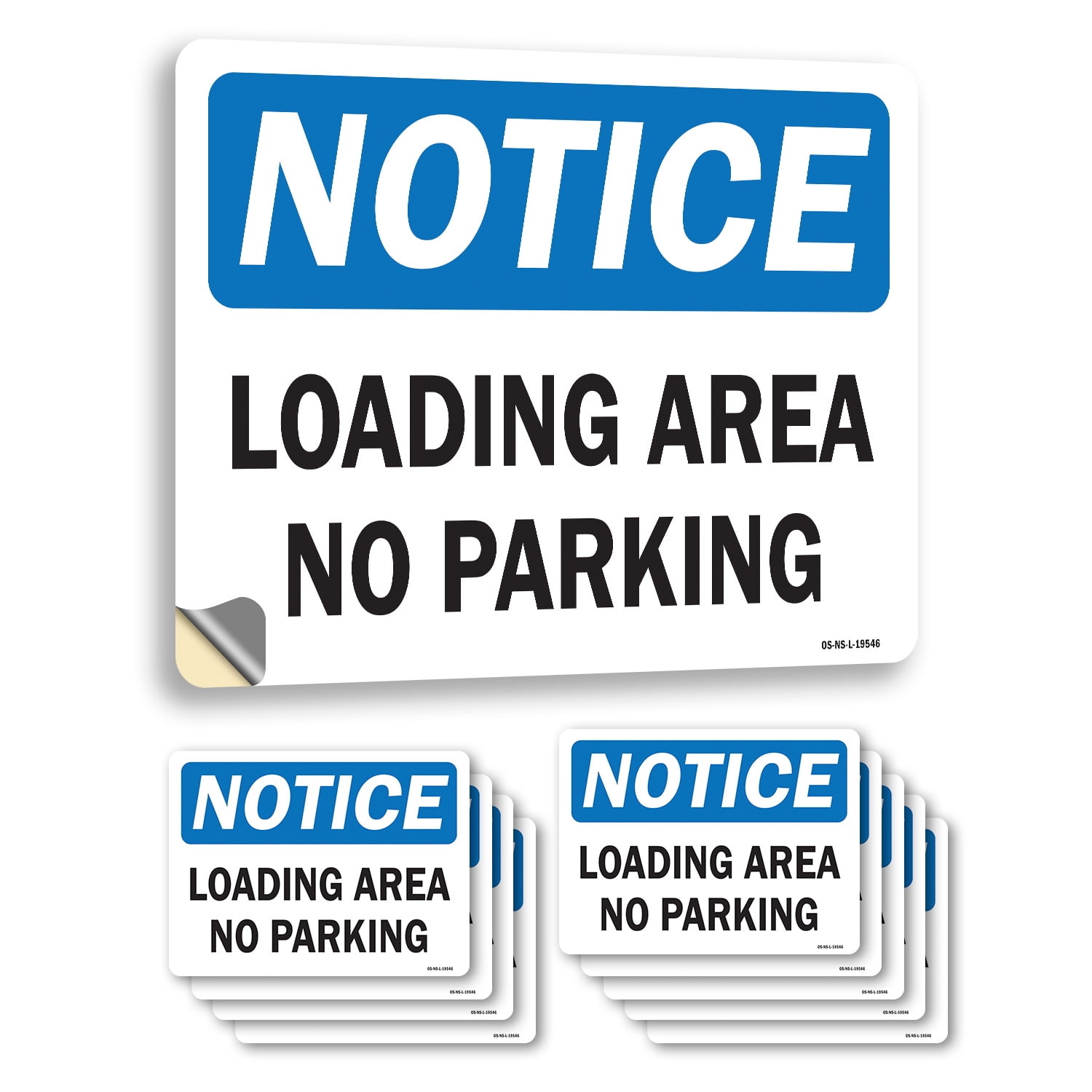Loading Area No Parking OSHA Notice Vinyl Decal Label 7 Inch x 5 Inch ...
