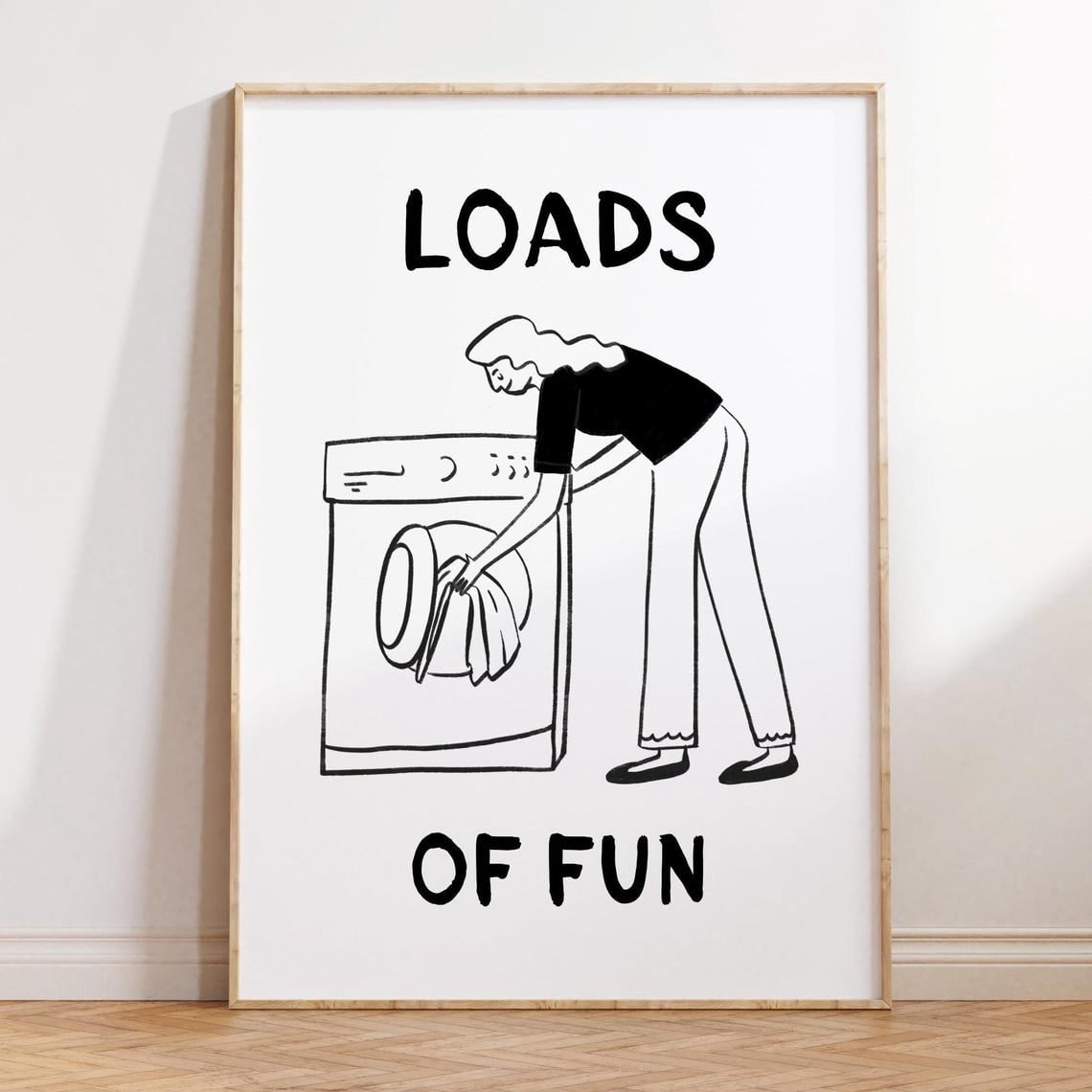 Loads Of Fun Poster Funny Laundry Print Laundry Room Decor Cute Quote ...