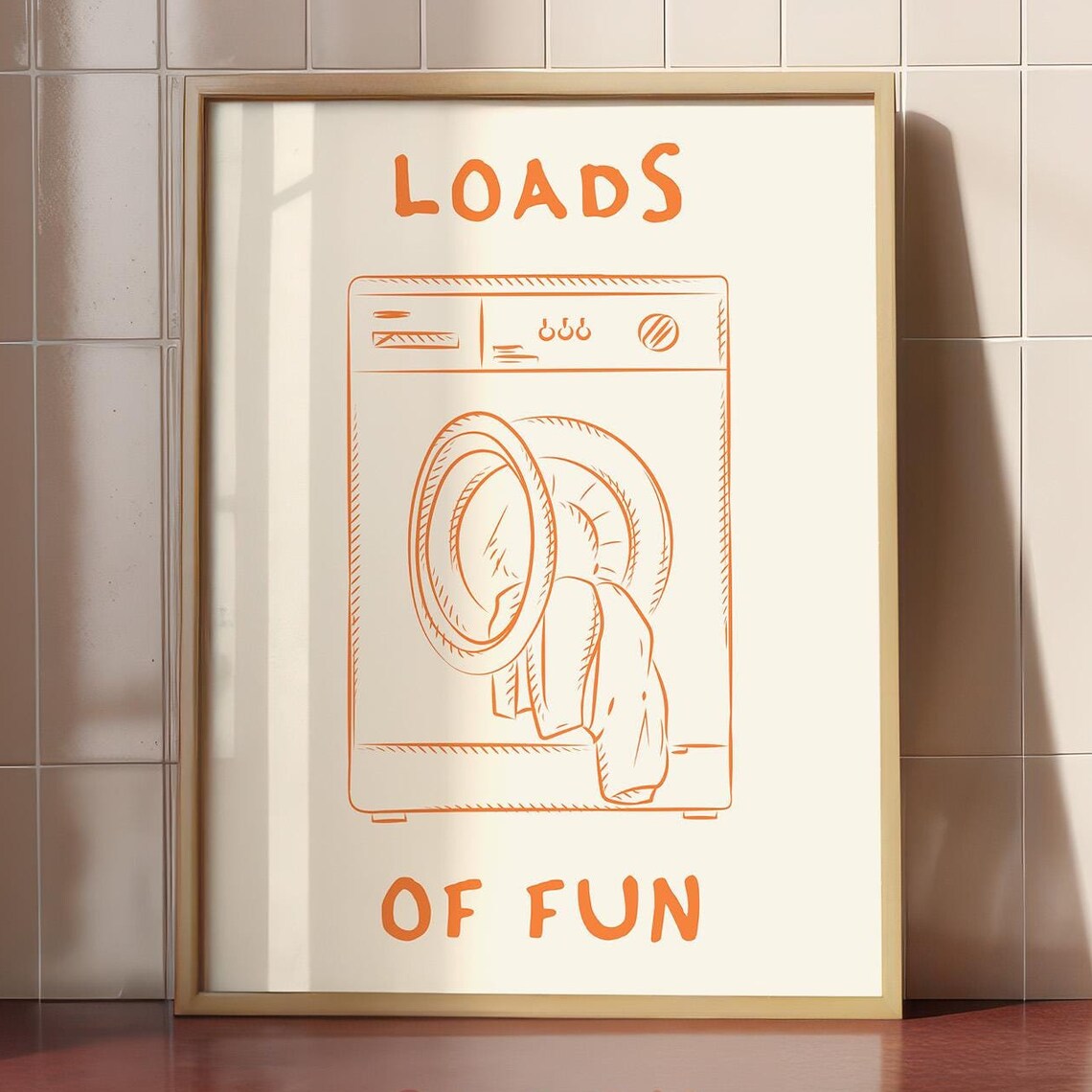 Loads Of Fun Poster Funny Laundry Print Laundry Room Decor Cute Quote ...