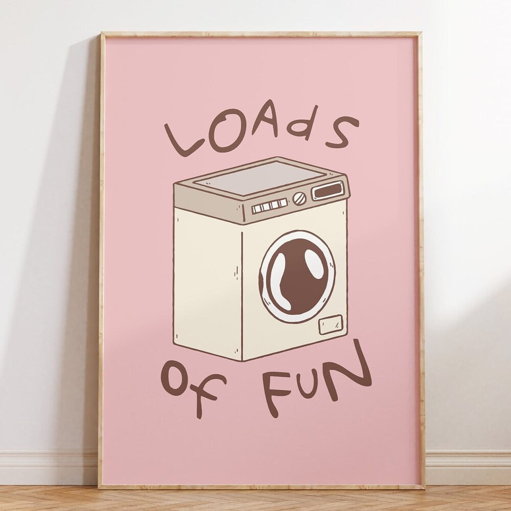 Loads Of Fun Print Funny Laundry Sign Laundry Room Decor Laundromat ...