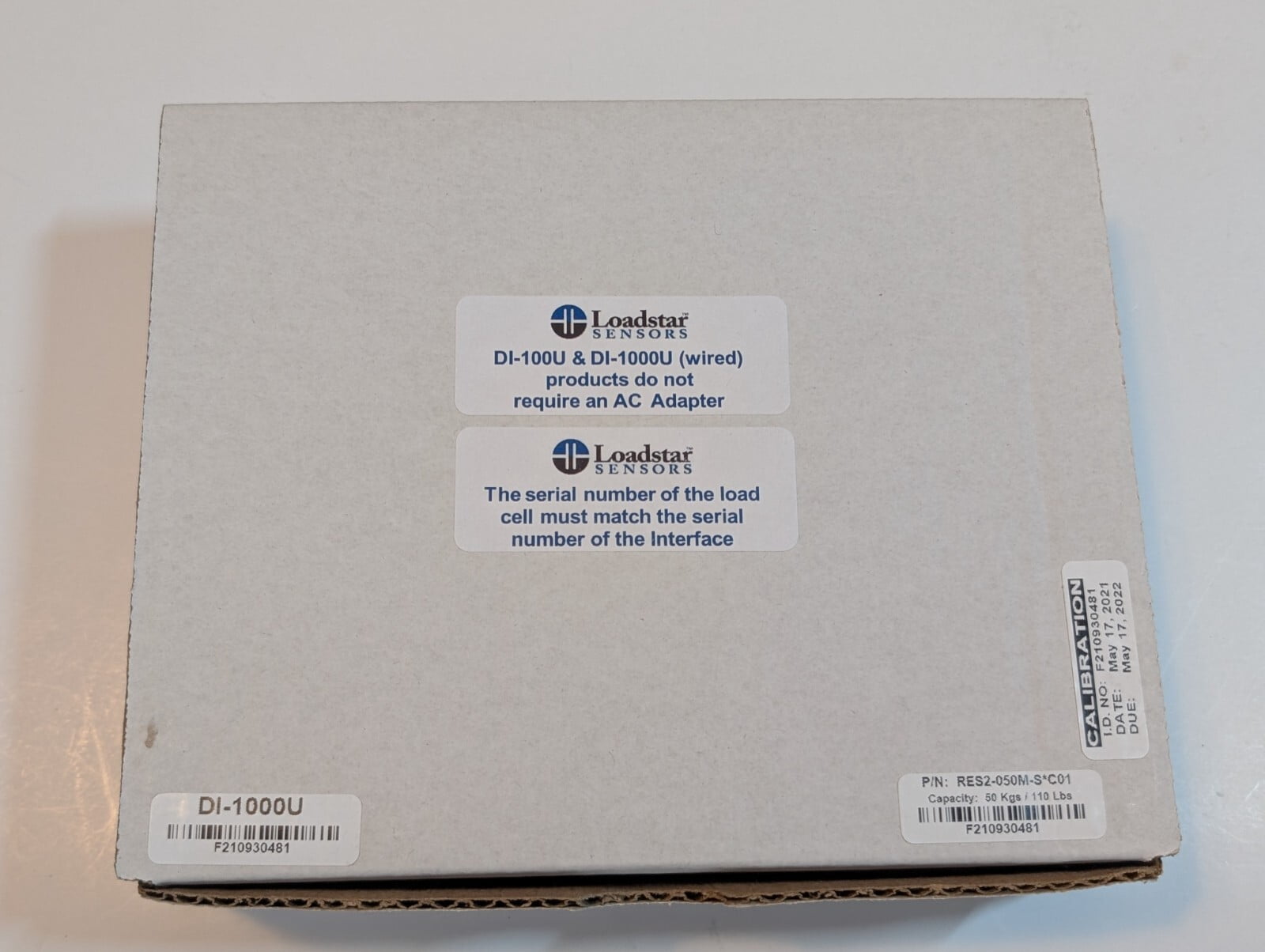 Loadstar Sensors DI-1000U LOAD CELL INTERFACE WITH USB & RES2-050M-S ...