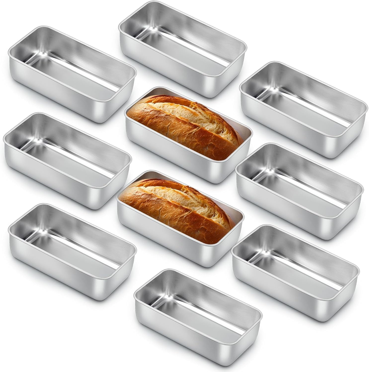 Loaf Pan for Baking Bread, 9 x 5 Inch Stainless Steel Baking Loaf Pans ...