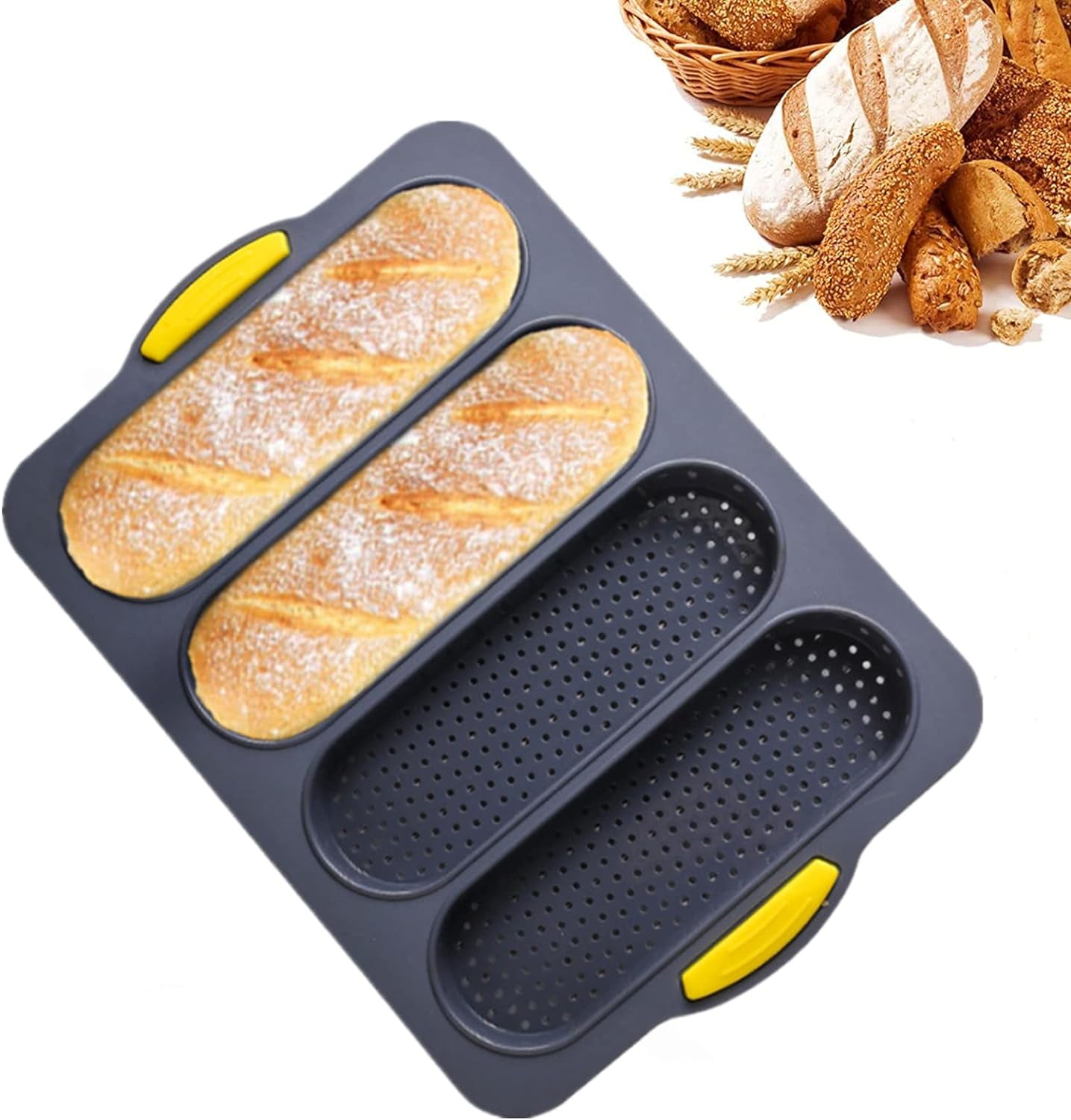 Loaf Pan French Four-hole Bread Non-stick Pan Easy Release Household ...
