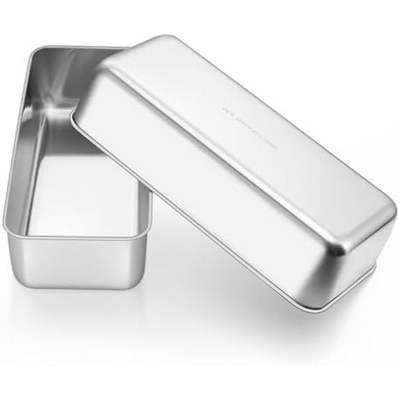 Loaf Pan for Homemade Bread-2 Pack, 12” x 5” Large Stainless Steel Loaf ...