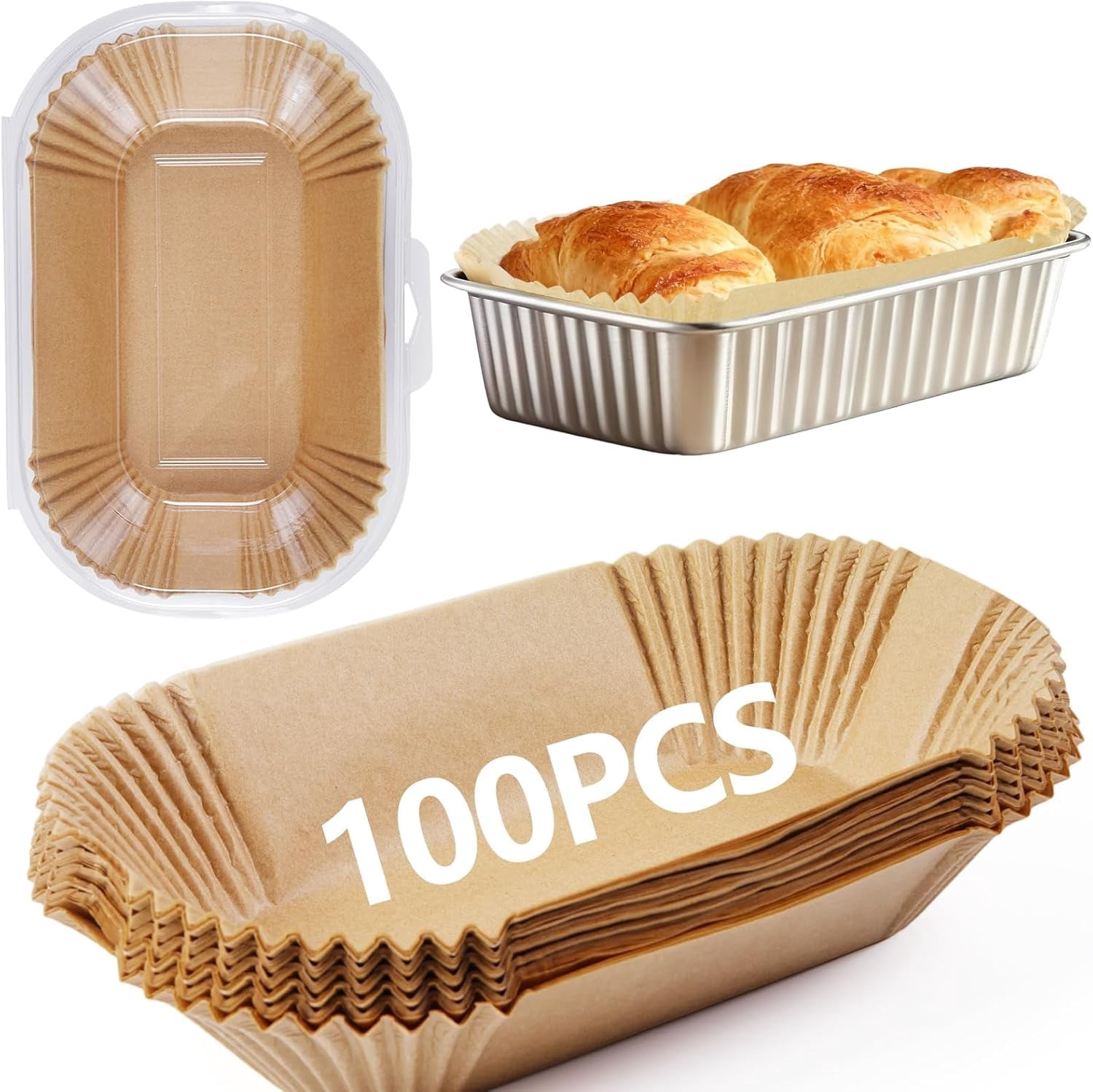 Loaf Pan Liners, 9x5In Air Fryer Liners Disposable, 100Pcs Loaf Pan ...
