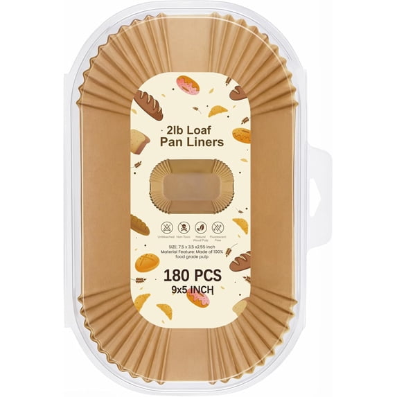 Loaf Pan Liners for Baking Bread 9x5 Inch, 180Pcs Non-Stick Bread Pan ...