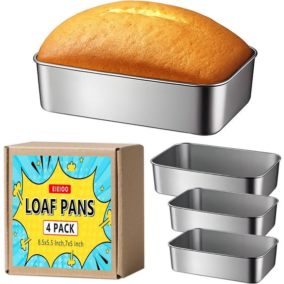 Loaf Pans for Baking Breads, Stainless Steel Baking Loaf Pan, 4 Pack ...