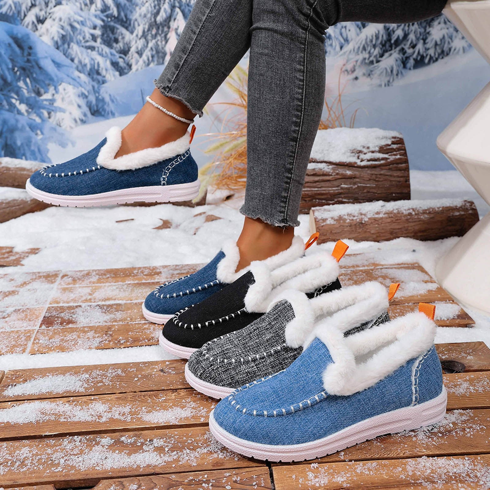 Loafer Slippers for Women Flat Heel Closed Toe Slip-on House Slides ...