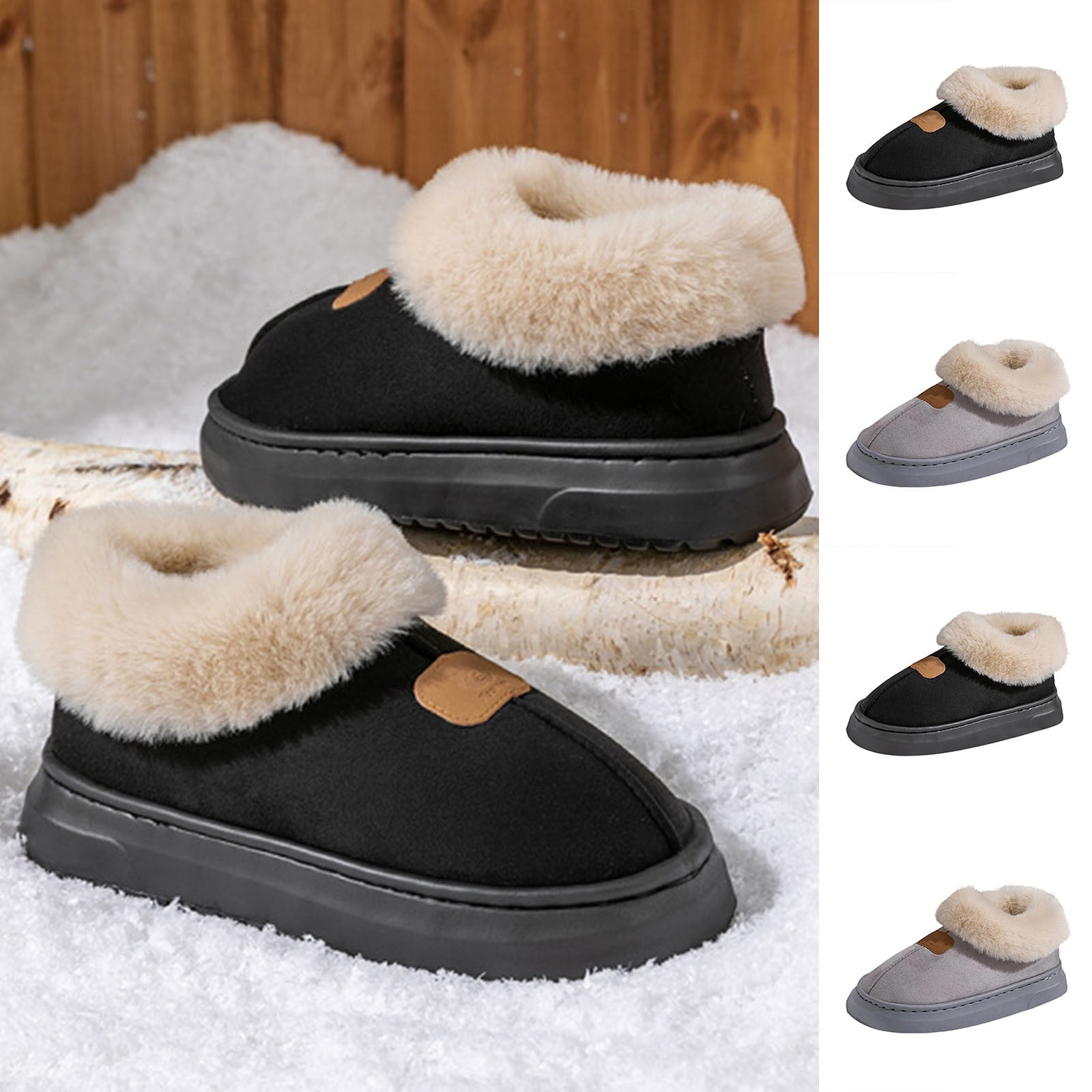 Loafer Slippers for Women Non-Slip Flat Heel Closed Toe Slip-on House ...