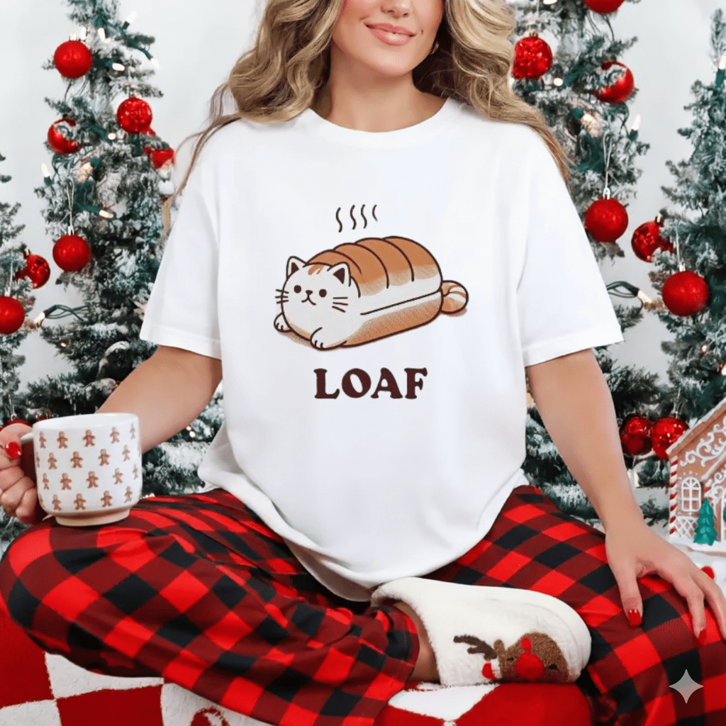 Loafmeme Classic Loaf Cat Meme Cute Kitty Humor Sketch Unisex T-Shirt ...