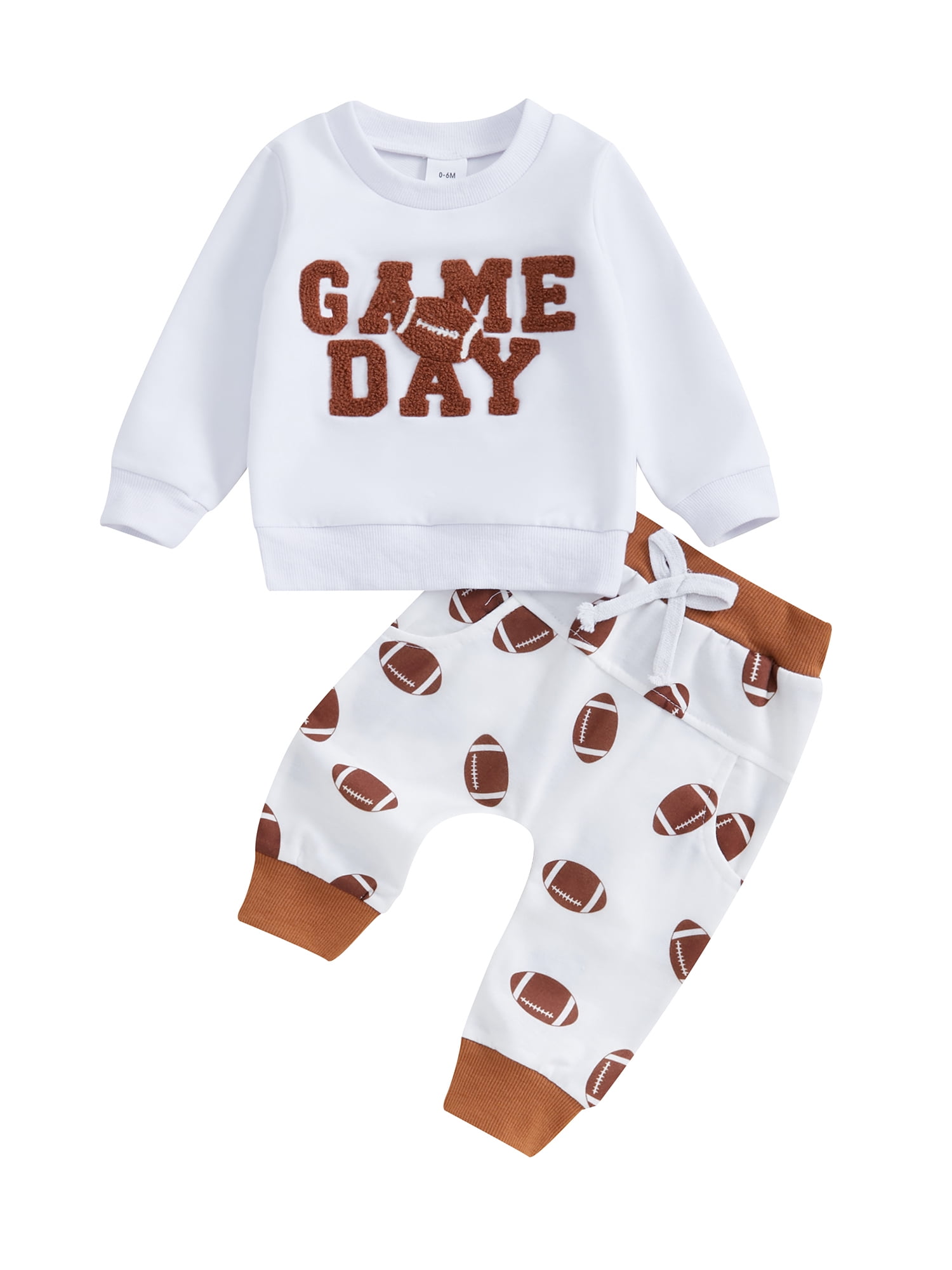 Loalirando Baby Boy 2Pcs Football Outfit Letter Embroidery Sweatshirt + Trousers - Walmart.com