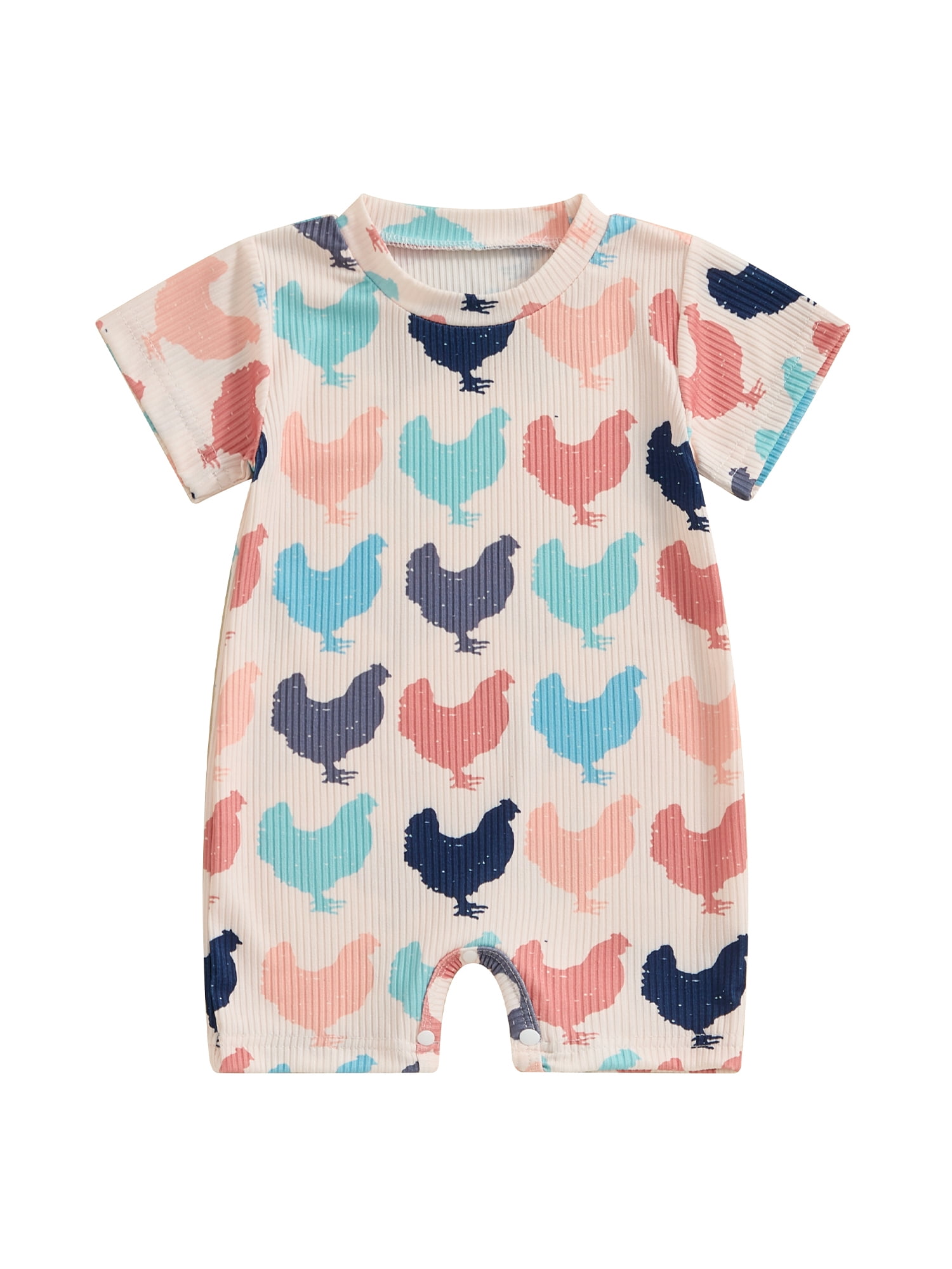 Loalirando Baby Boys Girl Farm Clothes Short Sleeve Chicken One Piece ...