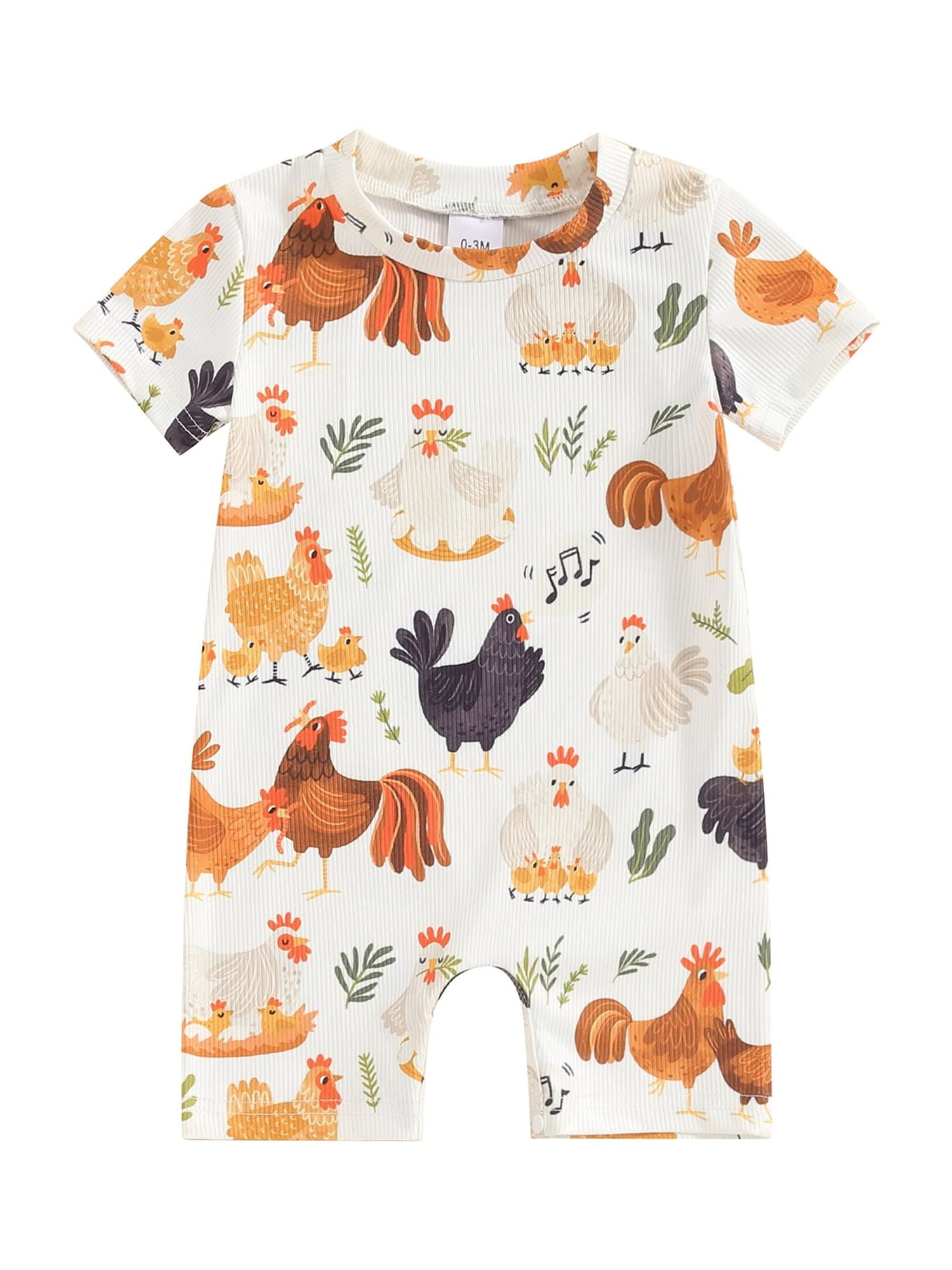 Loalirando Baby Boys Girl Farm Clothes Short Sleeve Chicken One Piece ...