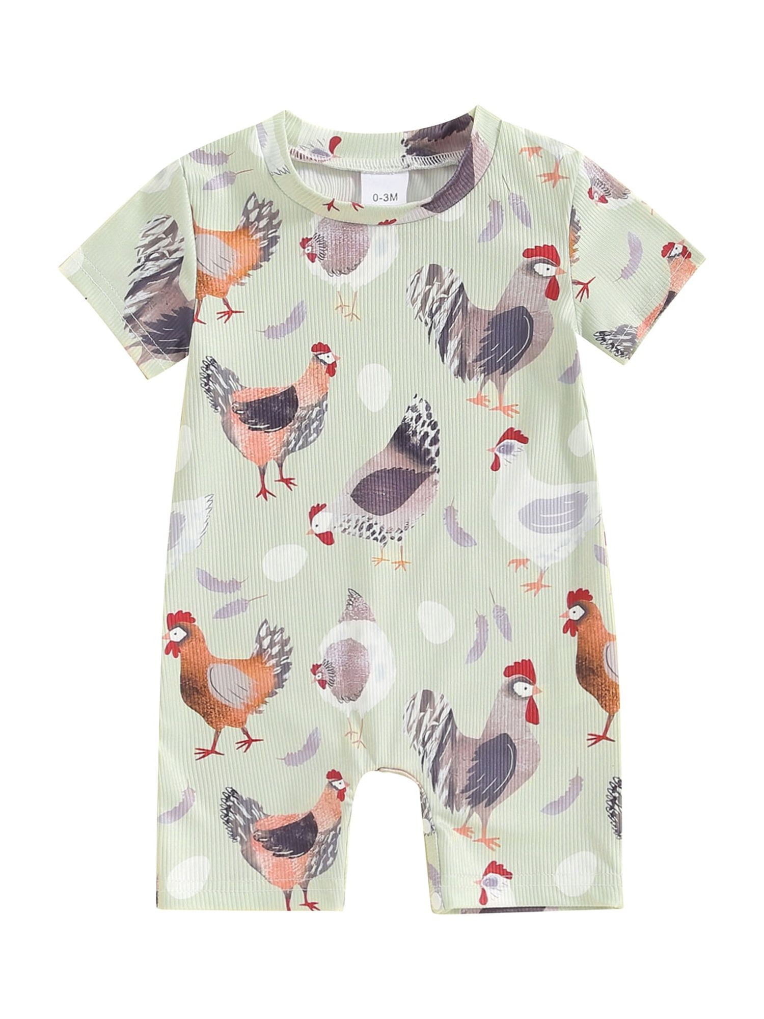 Loalirando Baby Boys Girl Farm Clothes Short Sleeve Chicken One Piece ...