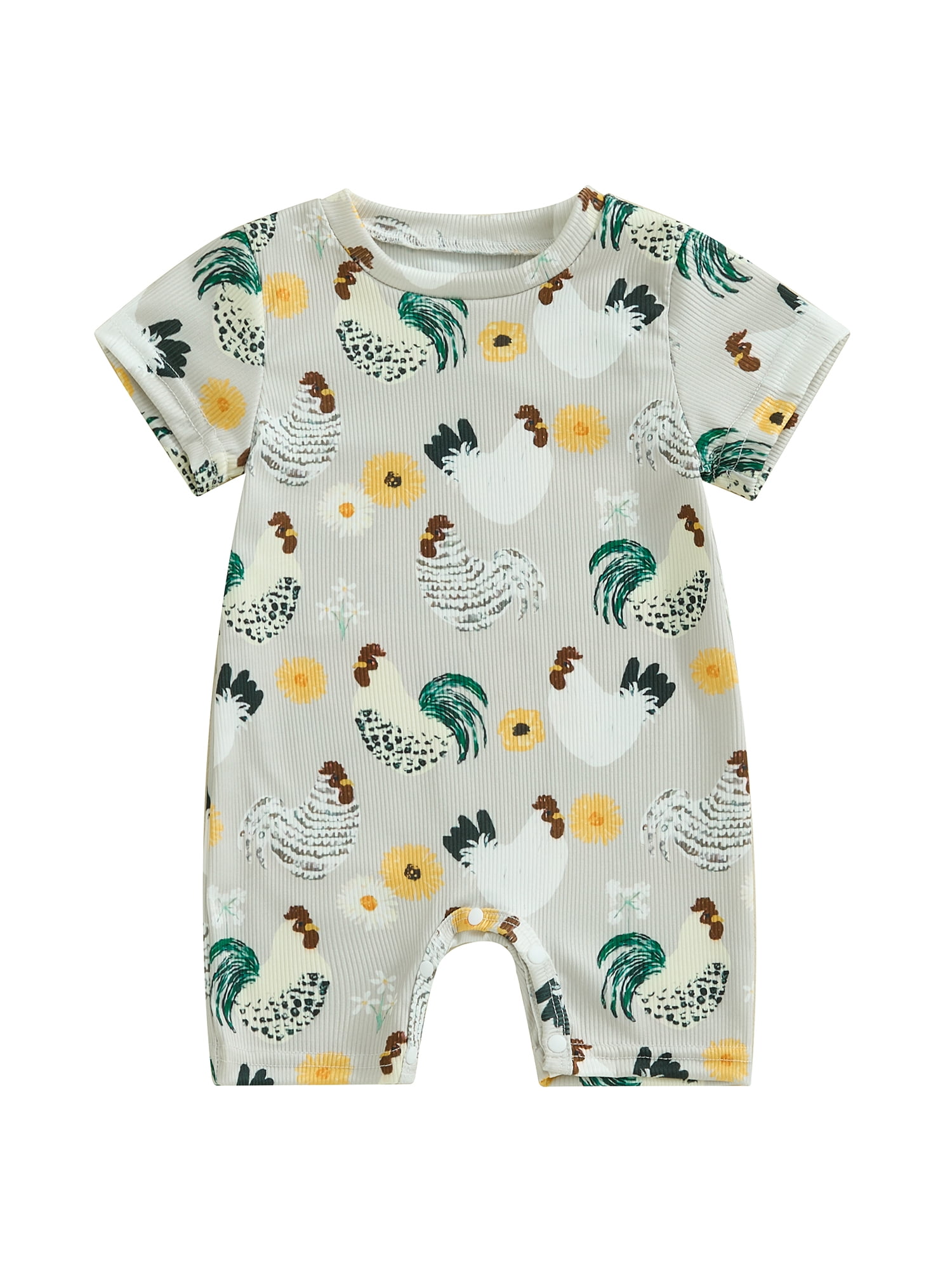 Loalirando Baby Boys Girl Farm Clothes Short Sleeve Chicken One Piece ...