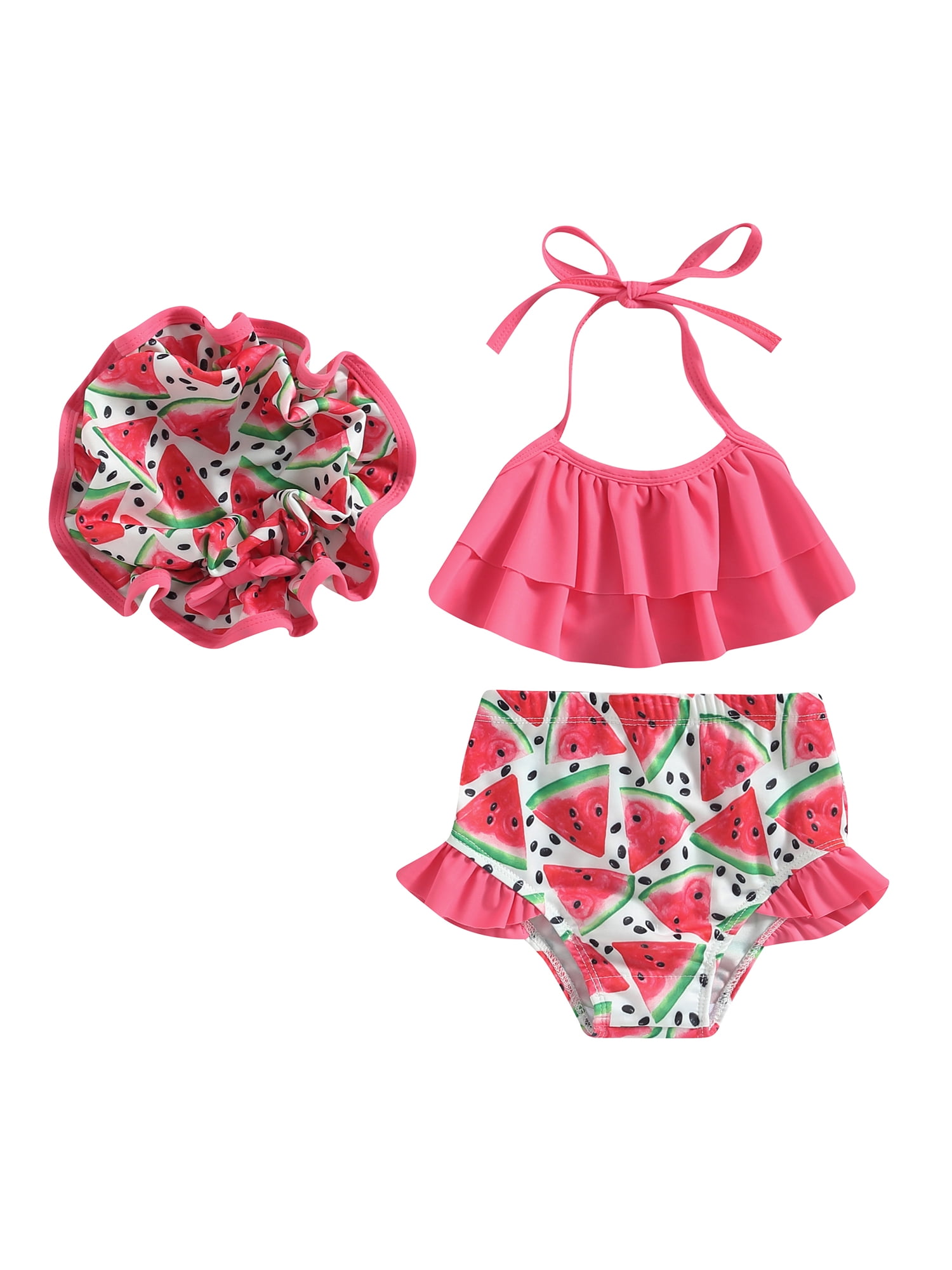 Loalirando Toddler Baby Girl Bikini Swimsuit Tie-up Halter Crop Cami ...