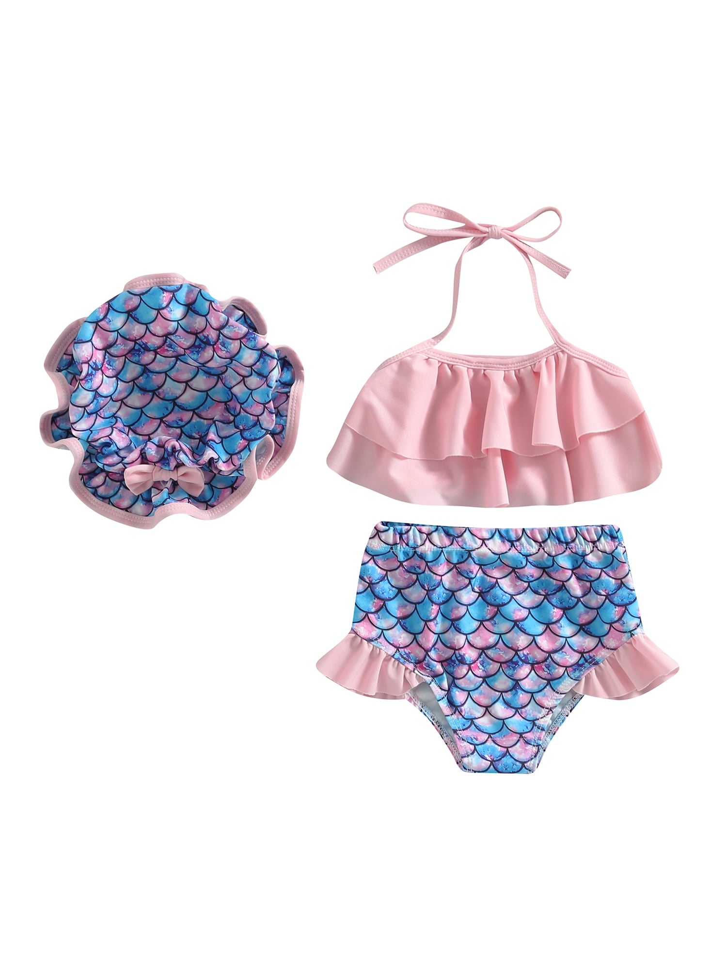 Loalirando Toddler Baby Girl Bikini Swimsuit Tie-up Halter Crop Cami ...