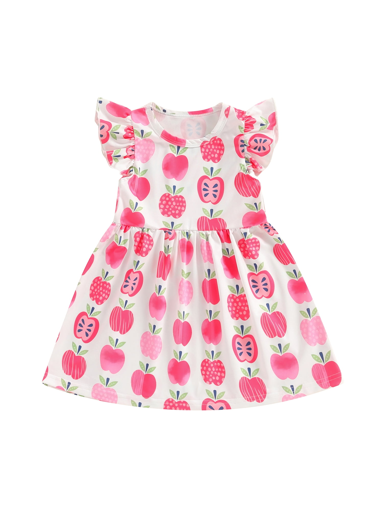 Loalirando Toddler Little Girl Back to School Dresses Summer Cute Apple ...