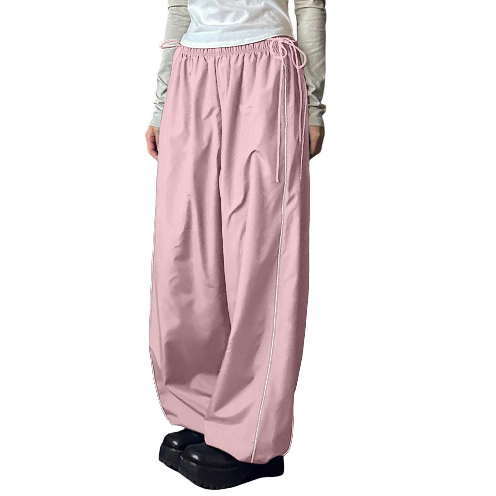 Loasebue Cargo Pants Woman Relaxed Fit Baggy Clothes Black Pants High