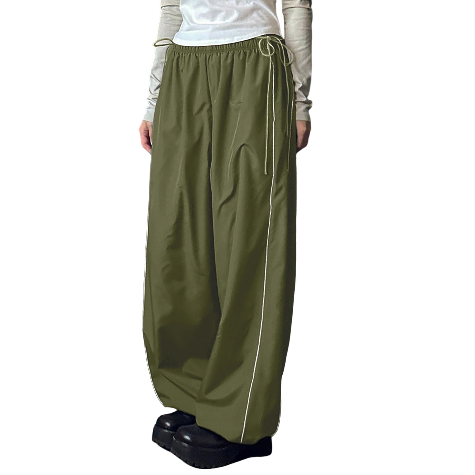 Loasebue Cargo Pants Woman Relaxed Fit Baggy Clothes Black Pants High