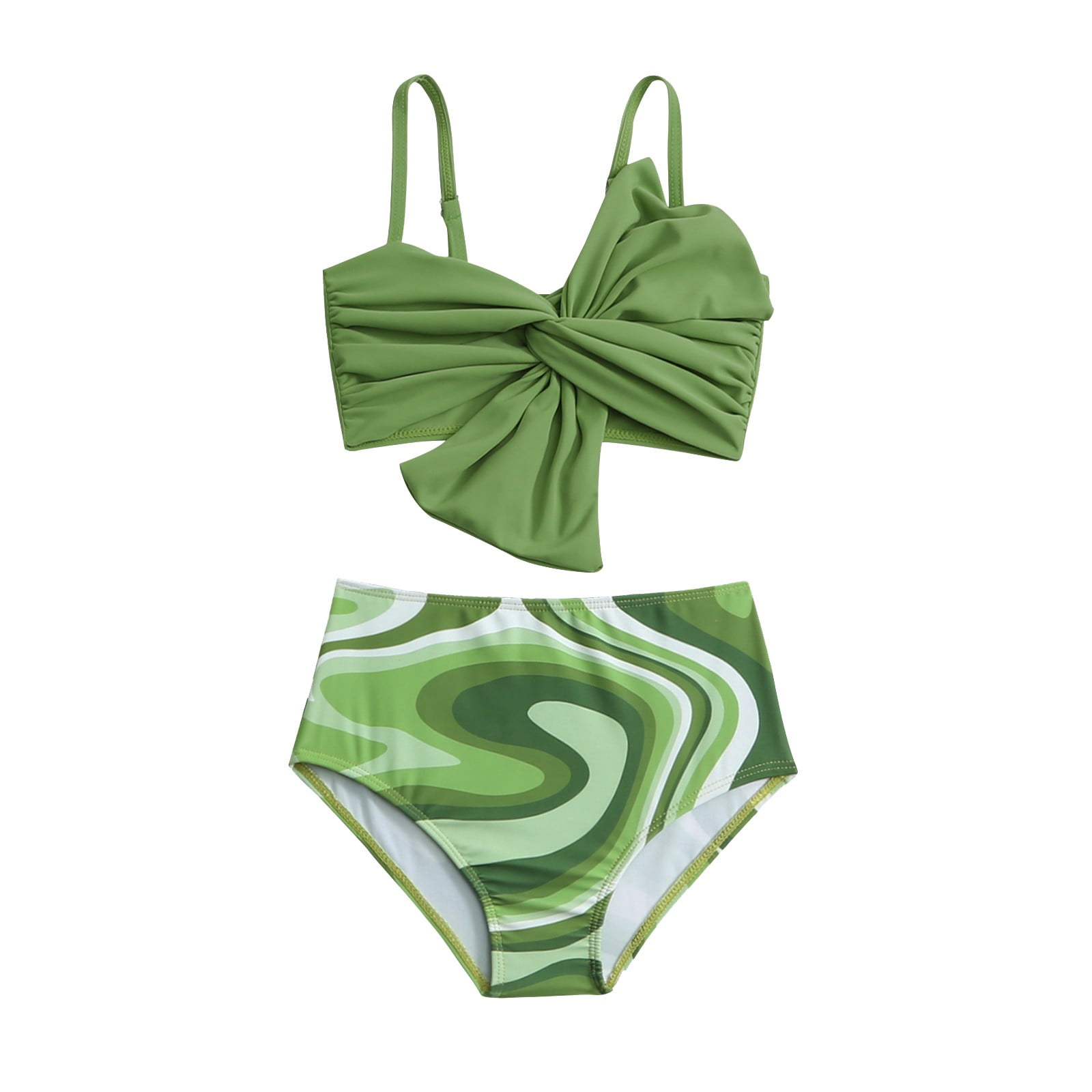Loasebue Girls Swimsuits V Neck Halter Bikini Set Swimsuit Two Piece