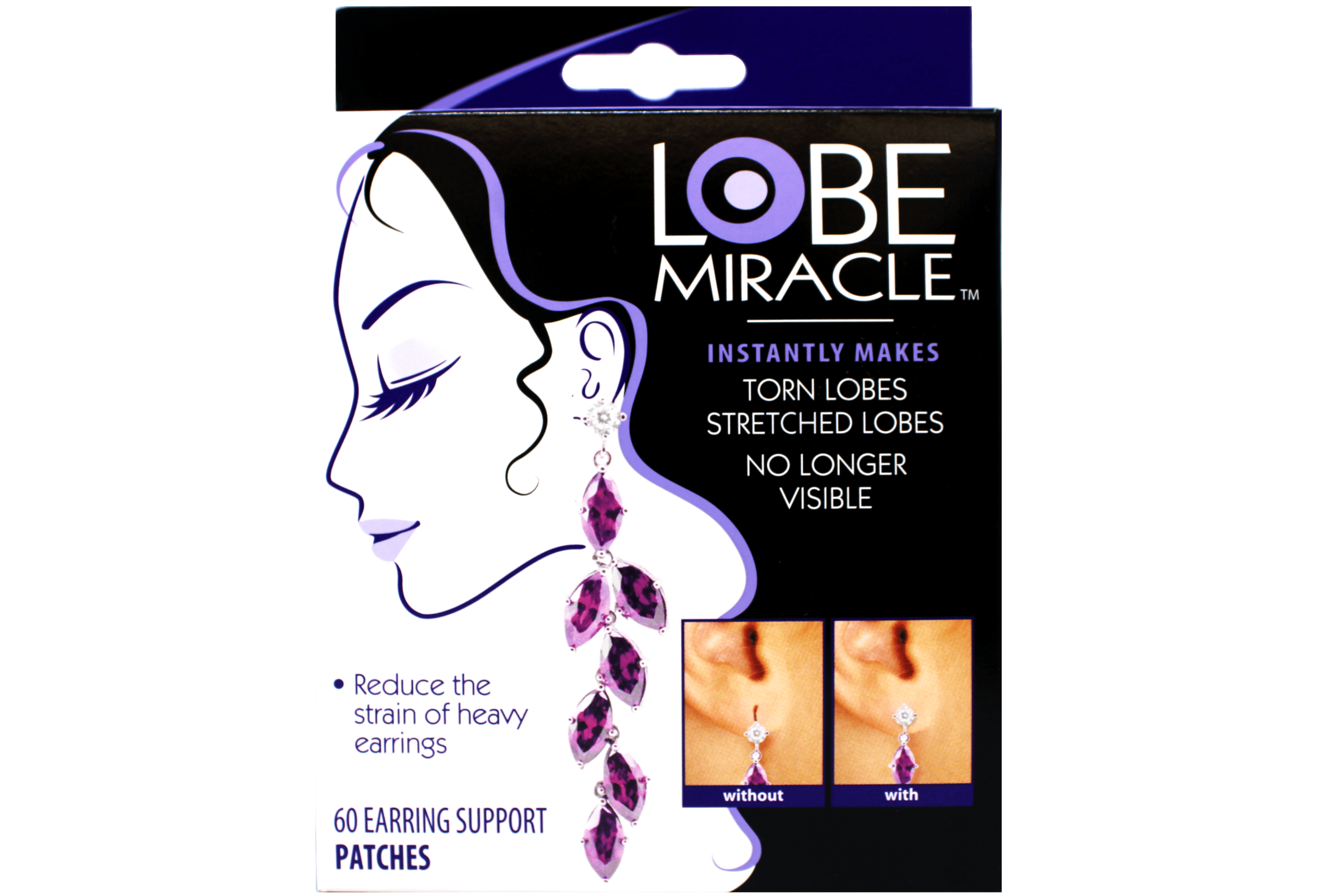 Lobe Miracle- Clear Earring Support Patches - Earring Backs For Droopy ...
