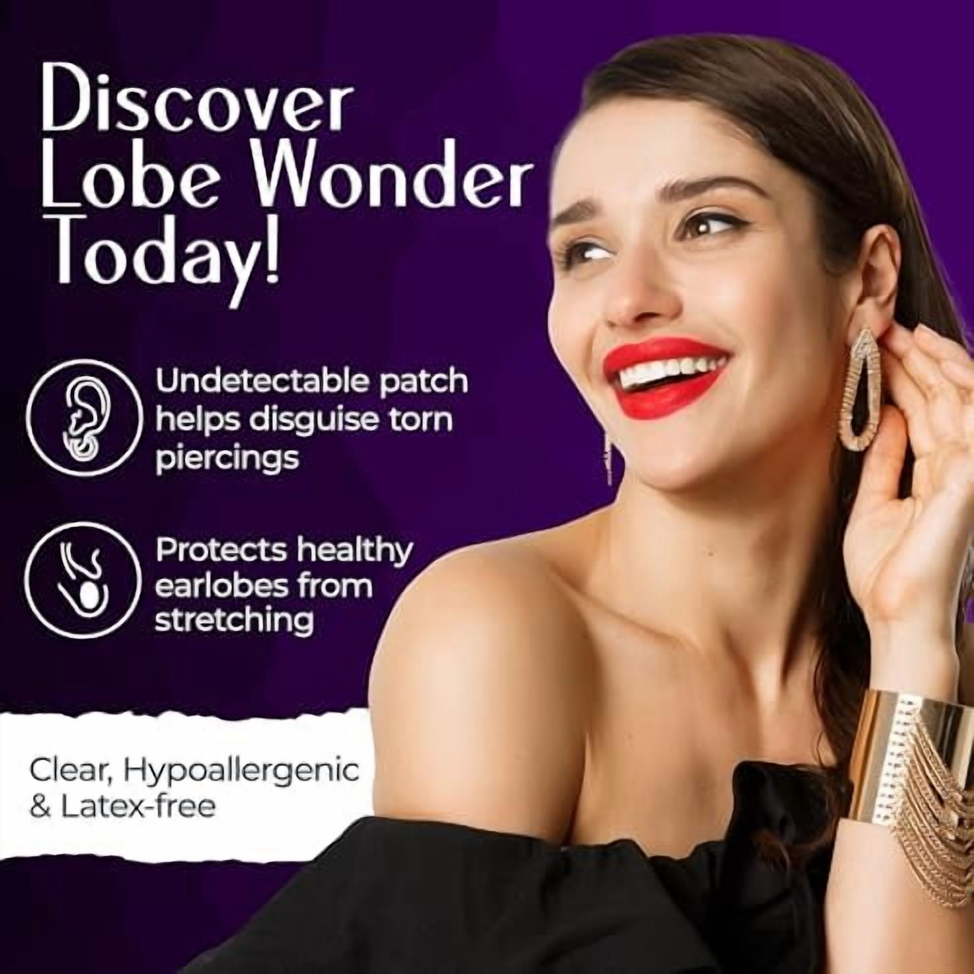 Lobe Wonder - The ORIGINAL Ear Lobe Support Patch for Pierced Ears ...