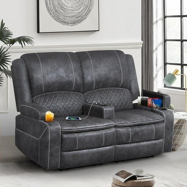 LOBERFVE Recliner Sofa, Double Reclining Loveseat, 2 Seater Sofa Home ...