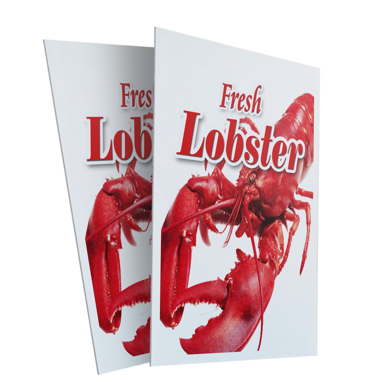 Lobster (2-PACK) 24" x 36" Plastic Signs | Sign Insert 4mm Corrugated ...