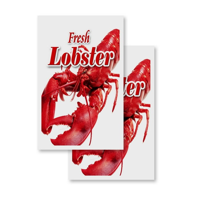 Lobster (2-PACK) 24" x 36" Vinyl Decals | Sign Insert Peel & Stick ...