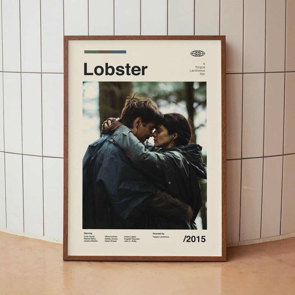 Lobster 2015 Vintage Movie Poster Colin Farrell Minimalist Midcentury ...