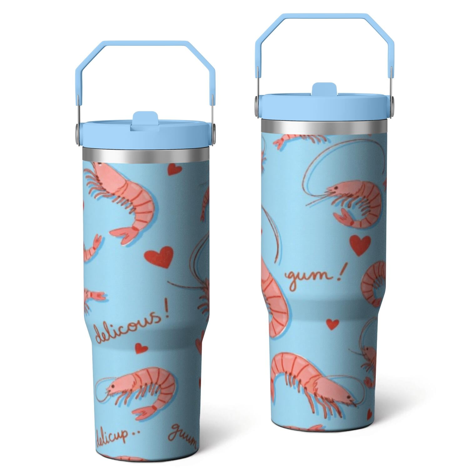 Lobster 30 Oz Tumbler with Flip Straw Insulated Coffee Mug with Handle ...