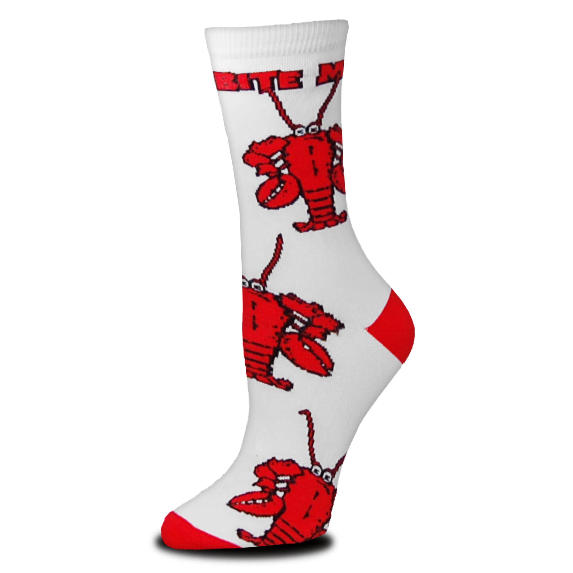 Lobster Bite Me White Medium Socks (6 Pack) - Walmart.com
