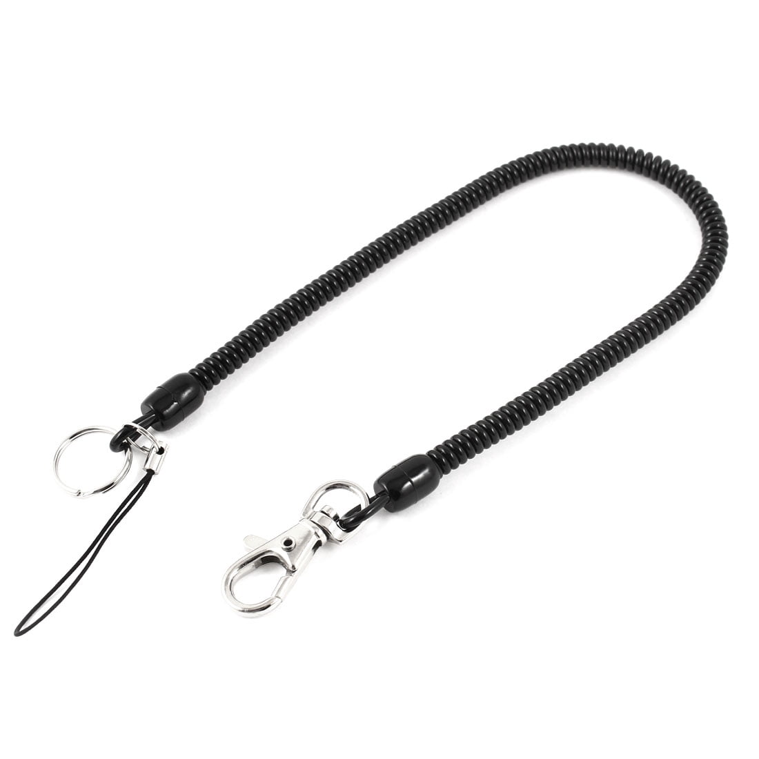 Lobster Clasp Keys Hanging Holder Coil Keychain Keyring Black - Walmart.com