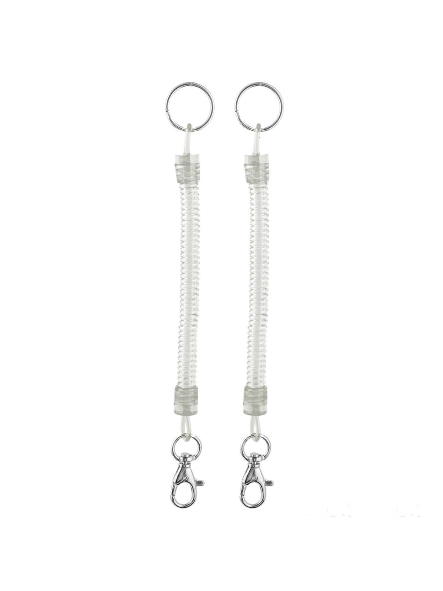 Lobster Clasp Retractable Coil Strap Spiral Key Chain Keyring Clear ...