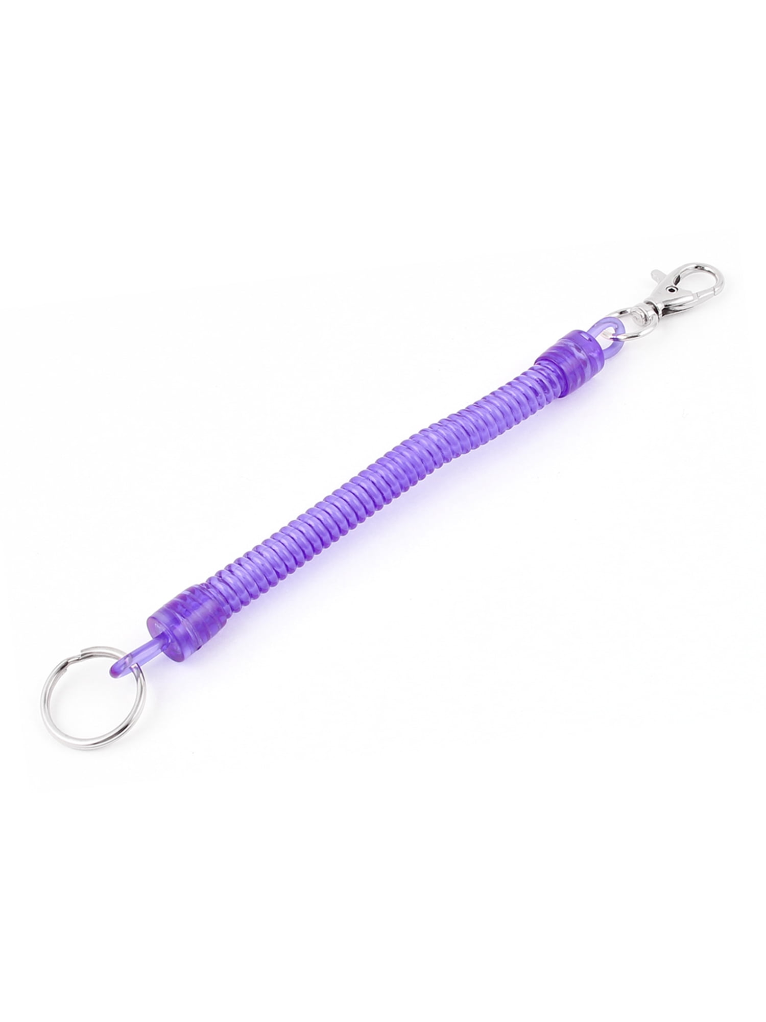Lobster Clasp Stretchy Keyring Key Chain Coil Strap Rope Purple ...