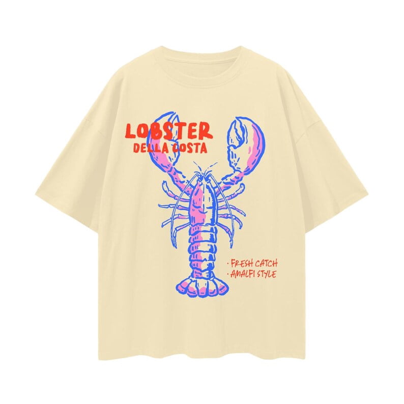 Lobster Crab Summer T-Shirt, Coastal Aesthetic Tee, Preppy Ocean ...
