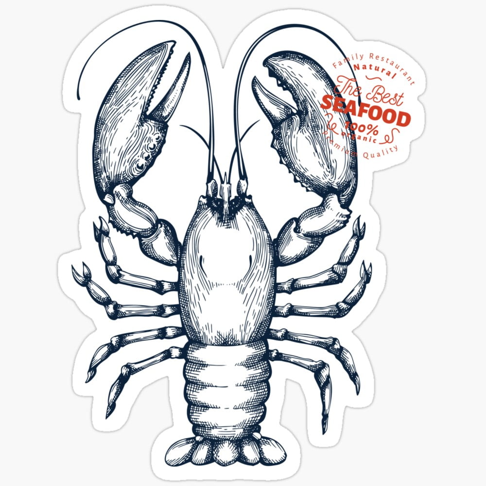 Lobster - Fisherman Aesthetic Ocean Sea Vibe Trend Sticker Phone Decal ...